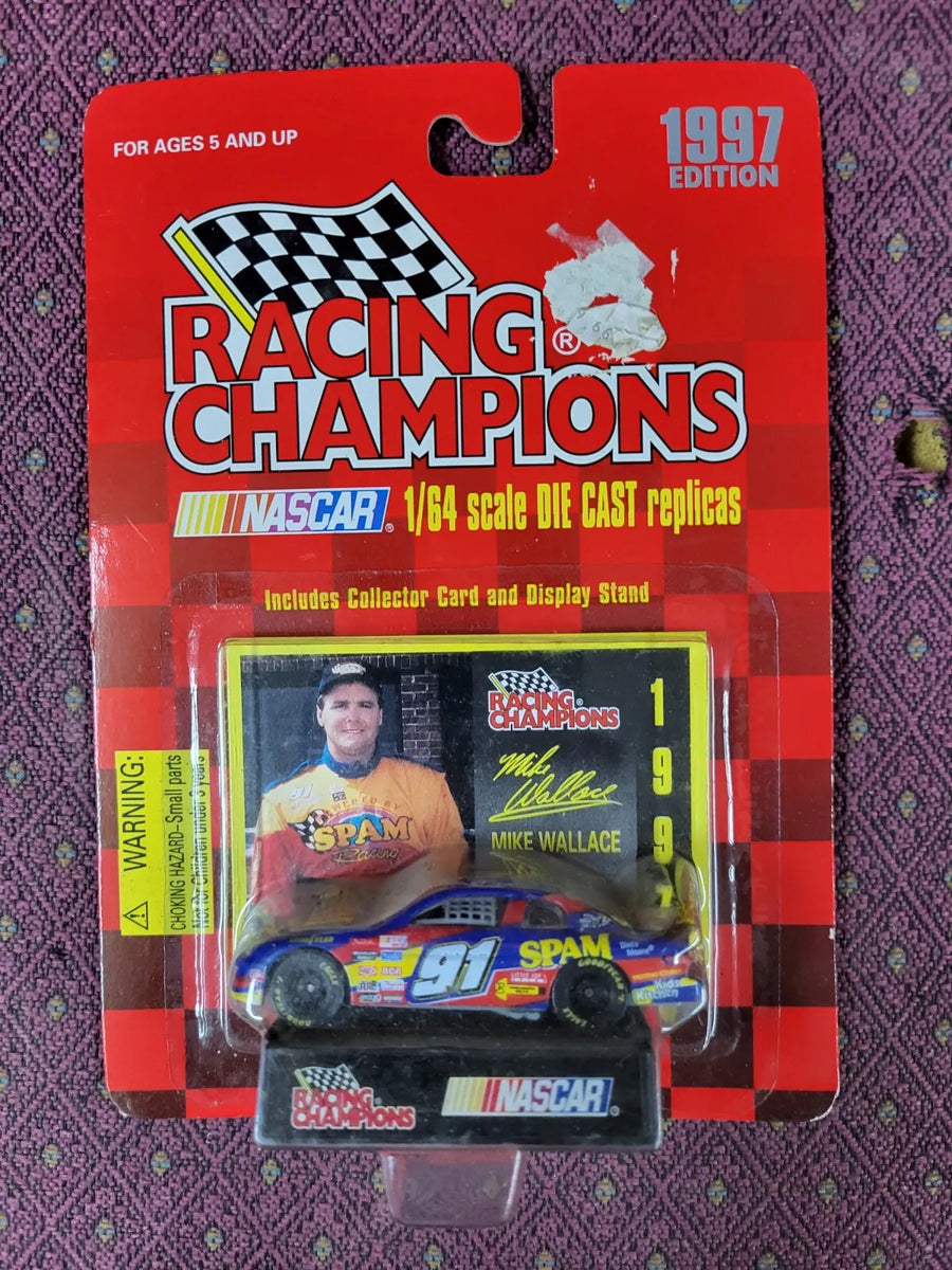 1997 MIKE WALLACE #91 CAR W/ COLLECTOR CARD + STAND RACING CHAMPIONS N ...